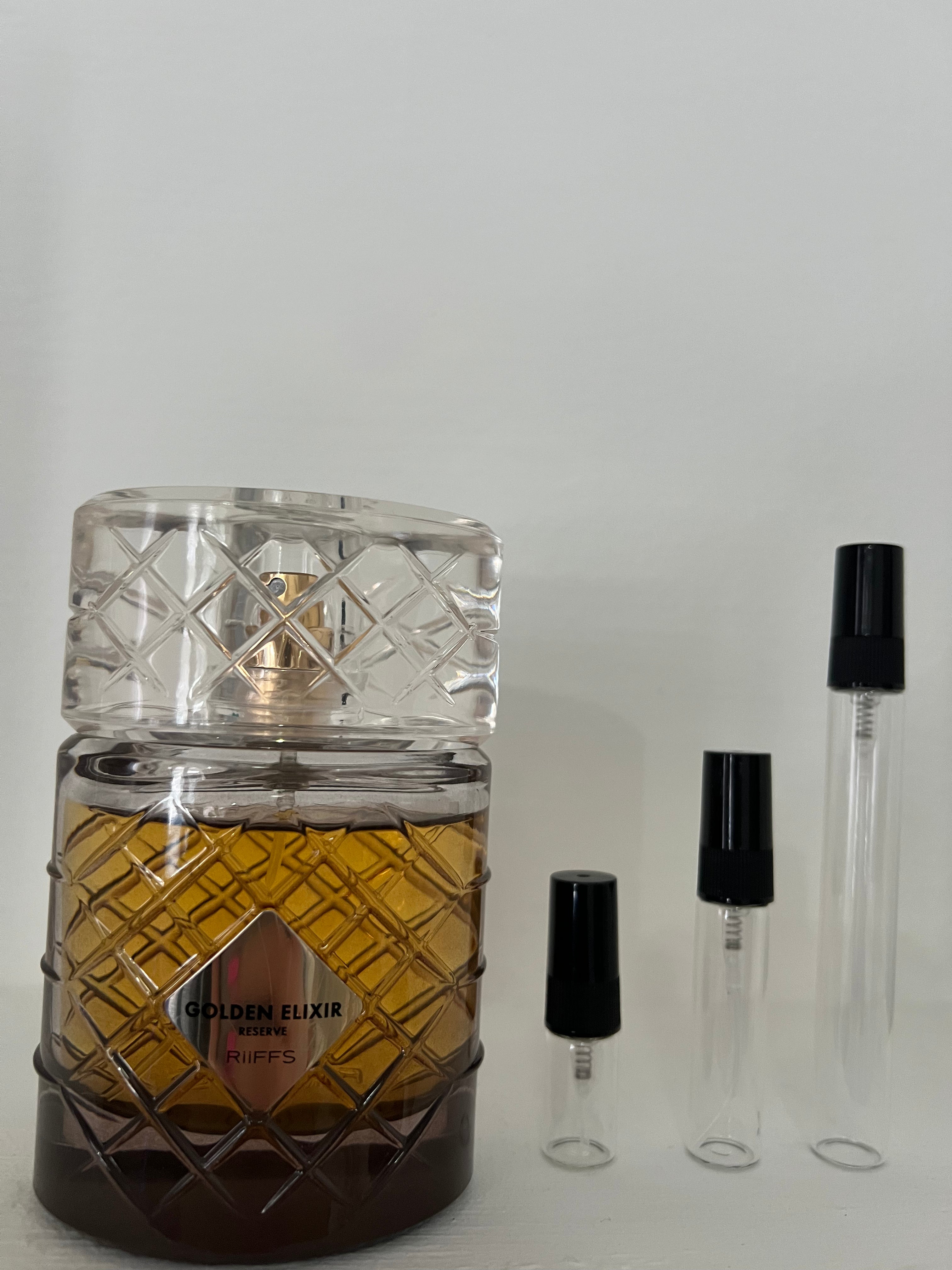 Riiffs Golden Elixir Reserve Parfum sample | Sniffbox Uk – Sniff Box